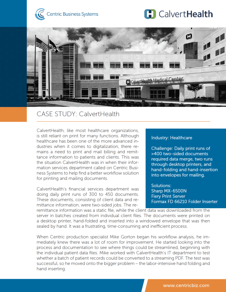 Case Study: CalvertHealth