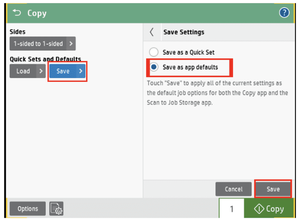 HP Quick Guide: How to Default your Copier